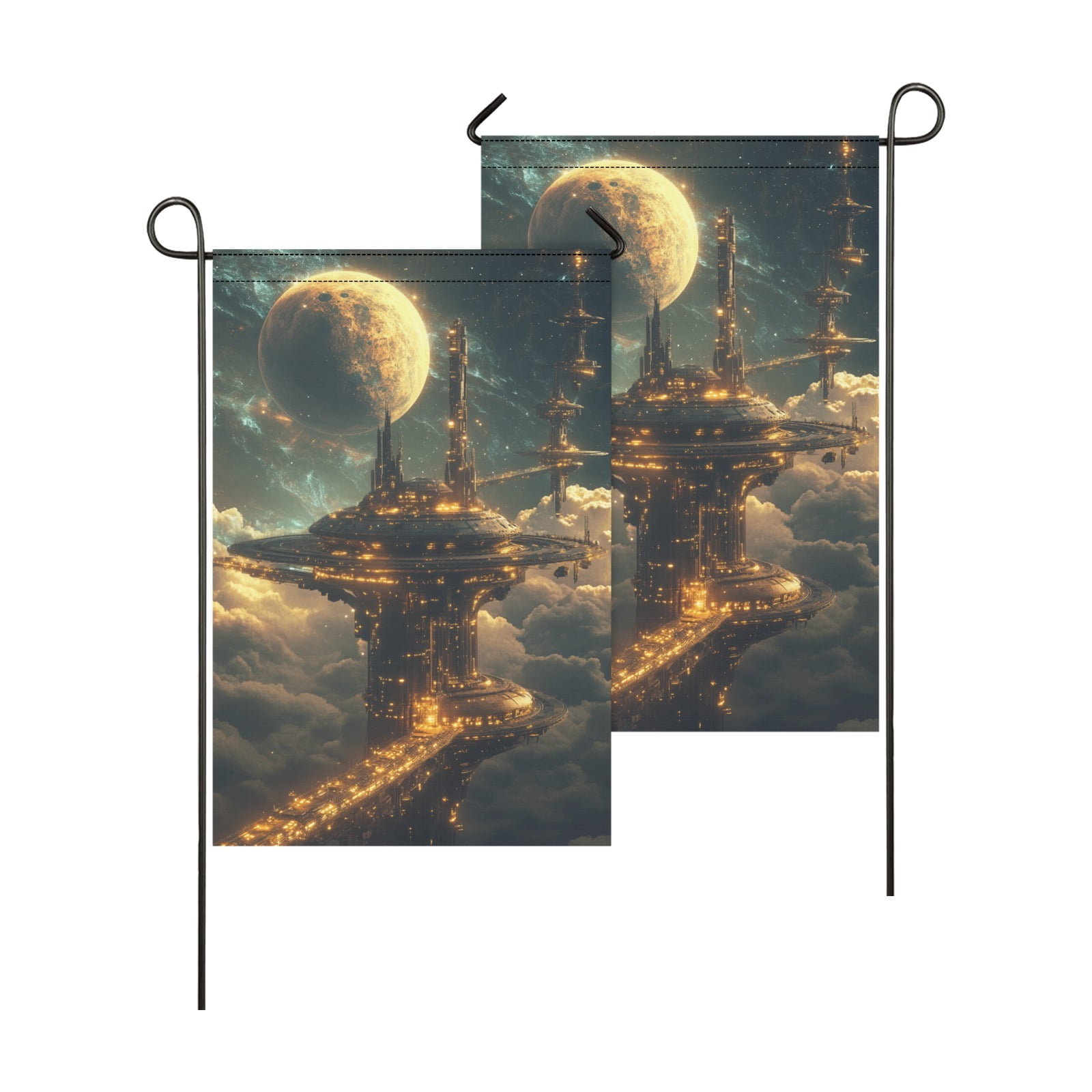Hanmun Garden Flag Colorful Cosmic Space Banner Double Sided Outdoor ...