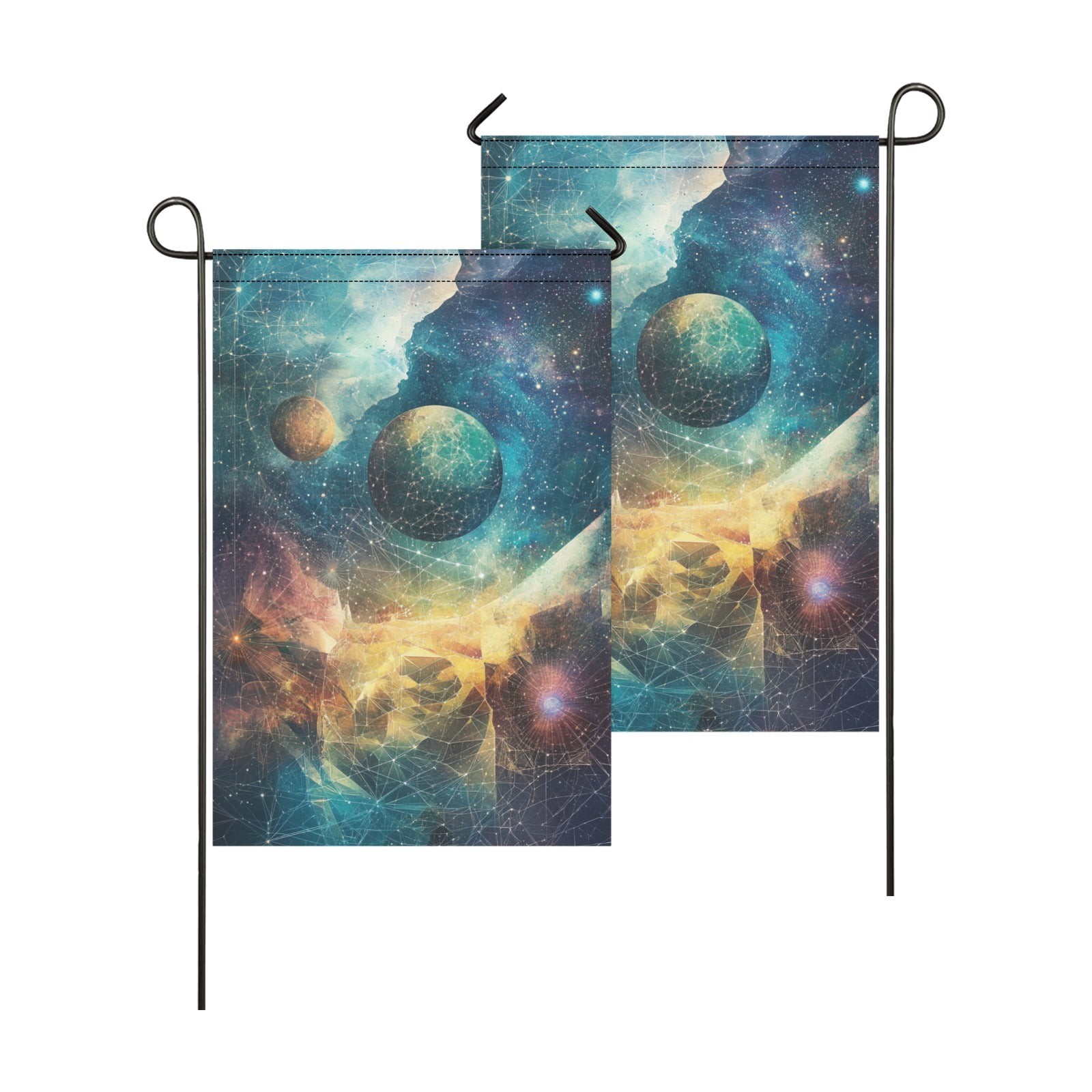 Hanmun Garden Flag Colorful Cosmic Space Banner Double Sided Outdoor ...
