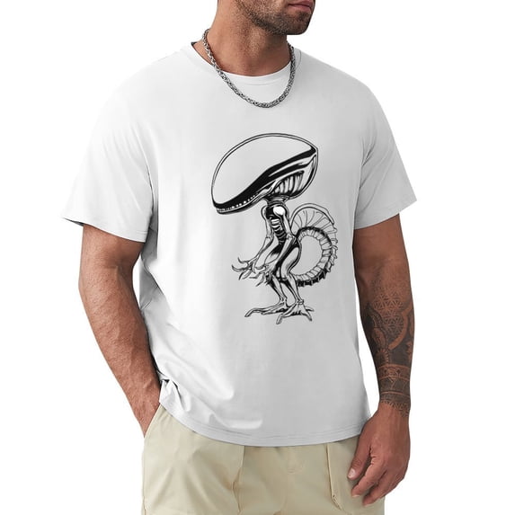 Hanmun Men's Xenomorph Cartoon T-Shirts Short Sleeve Cotton Round Crew ...