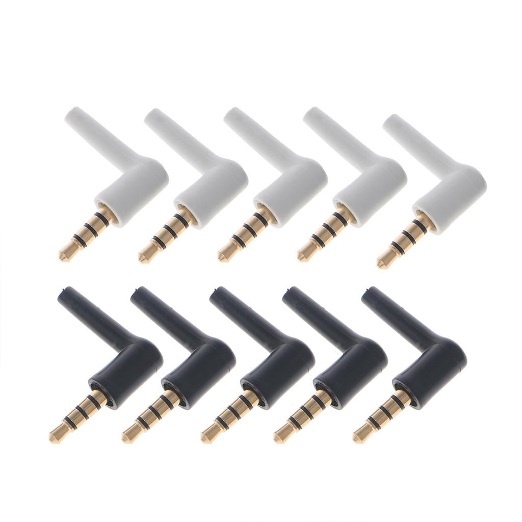 HannLk 10 Pcs Gold Plated 3.5mm 90° Male Stereo Headphone Mini Jack ...
