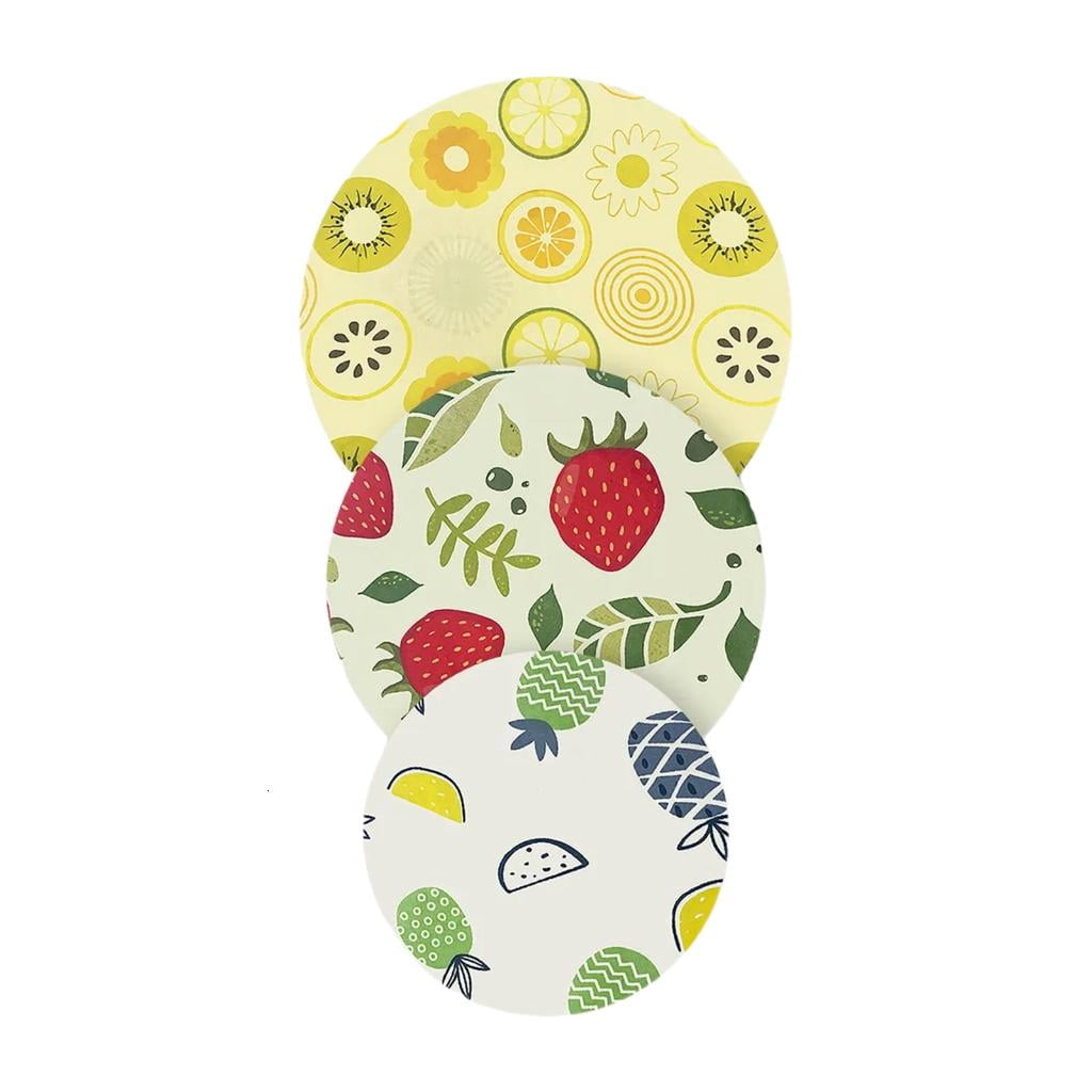 HannLk Organic Wax Food Covers 3 Pieces Flexible Lids Bowls Containers ...