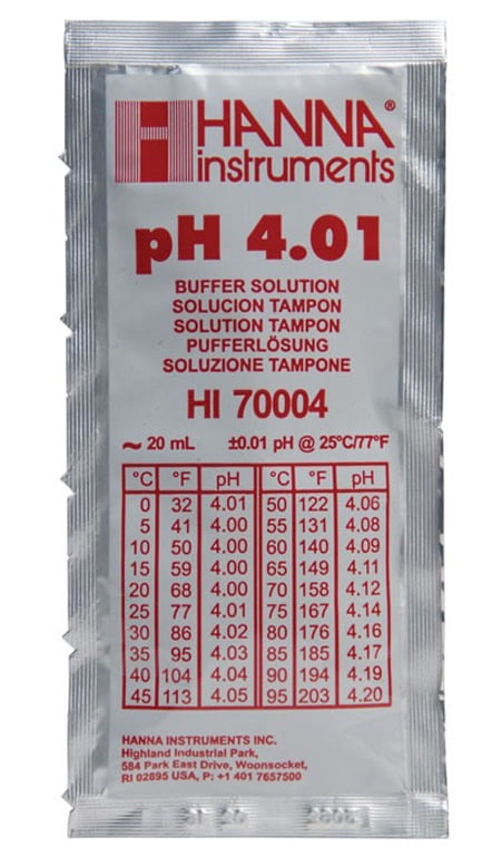 Hanna pH Calibration Solution, 4.01 pH, 20ml Packet Nepal | Ubuy