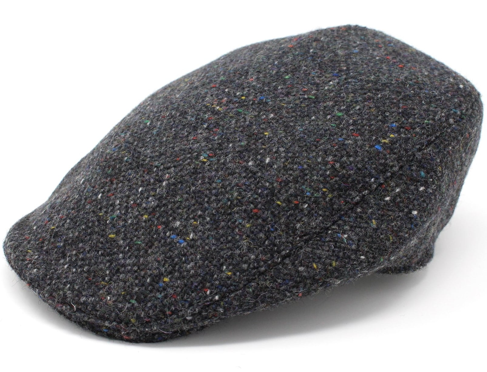 Hanna Hats Donegal Touring Tweed Cap 100% Wool Charcoal Fleck Irish ...