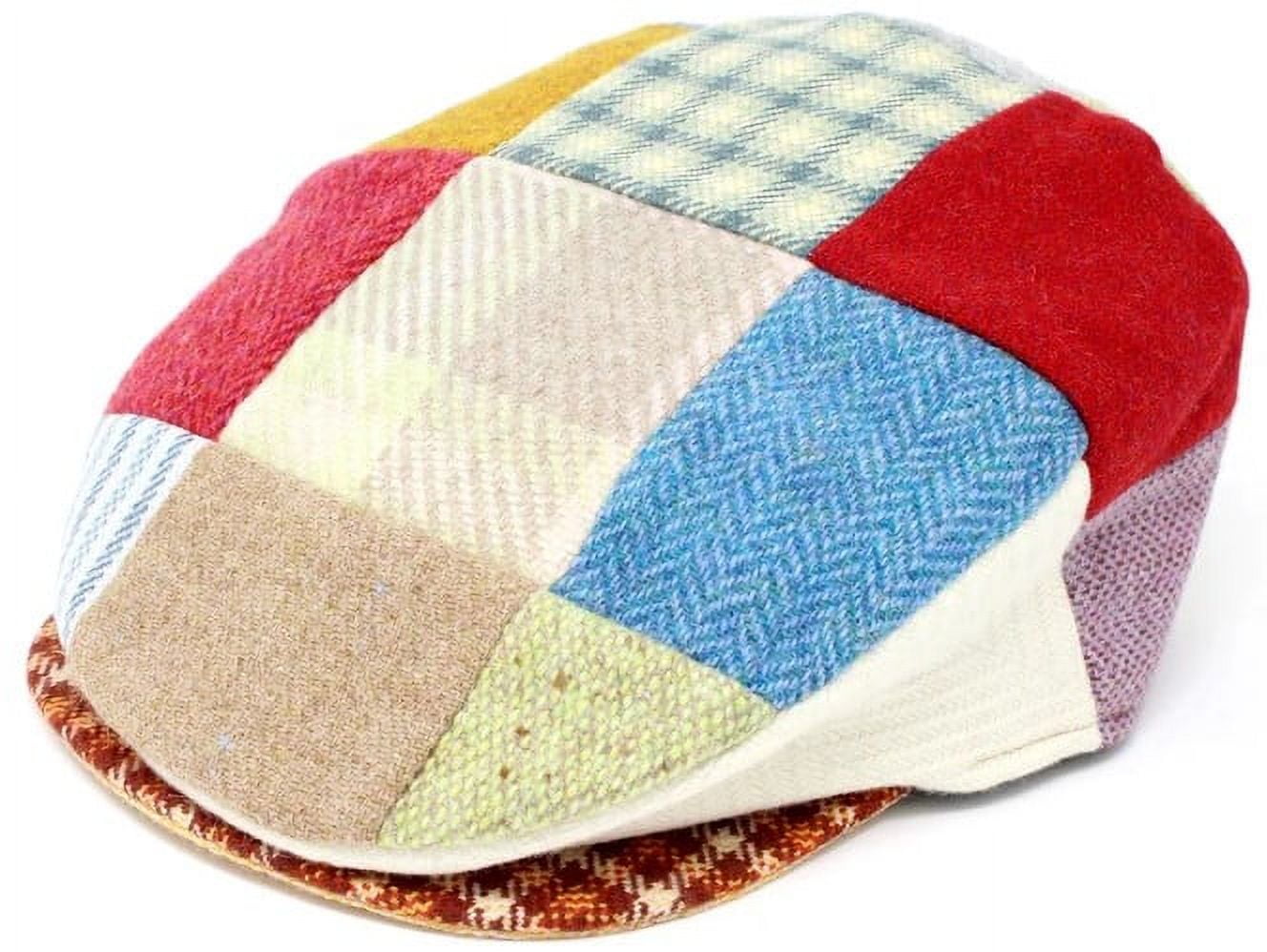 Hanna Hats Donegal Tweed Vintage Patchwork Flat Driving Cap 100% Wool ...