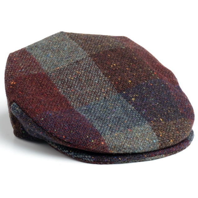 Hanna Hats Men's Donegal Tweed 100% Wool Vinatge Irish Driving Flat Cap Handcrafted in Ireland ...