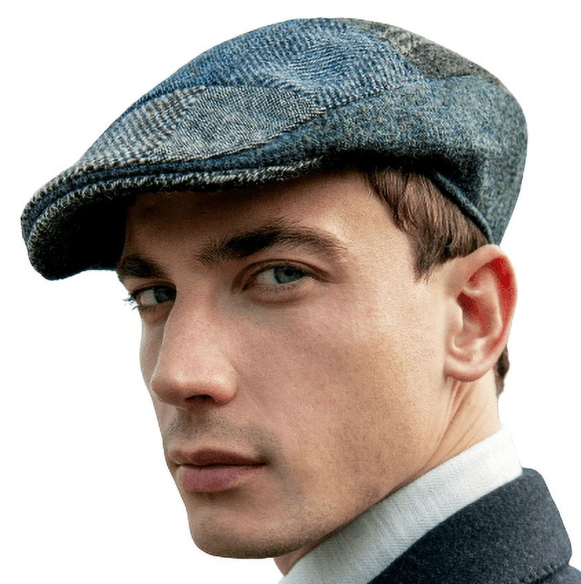 Hanna Hats Tweed Driving Cap 100% Wool for Men Donegal Patchwork ...
