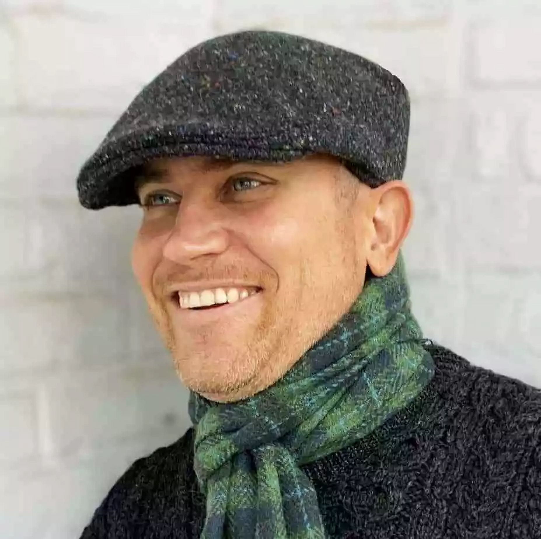 Hanna Hats Tweed Newsboy Flat Cap for Men, Gray, Medium - Walmart.com