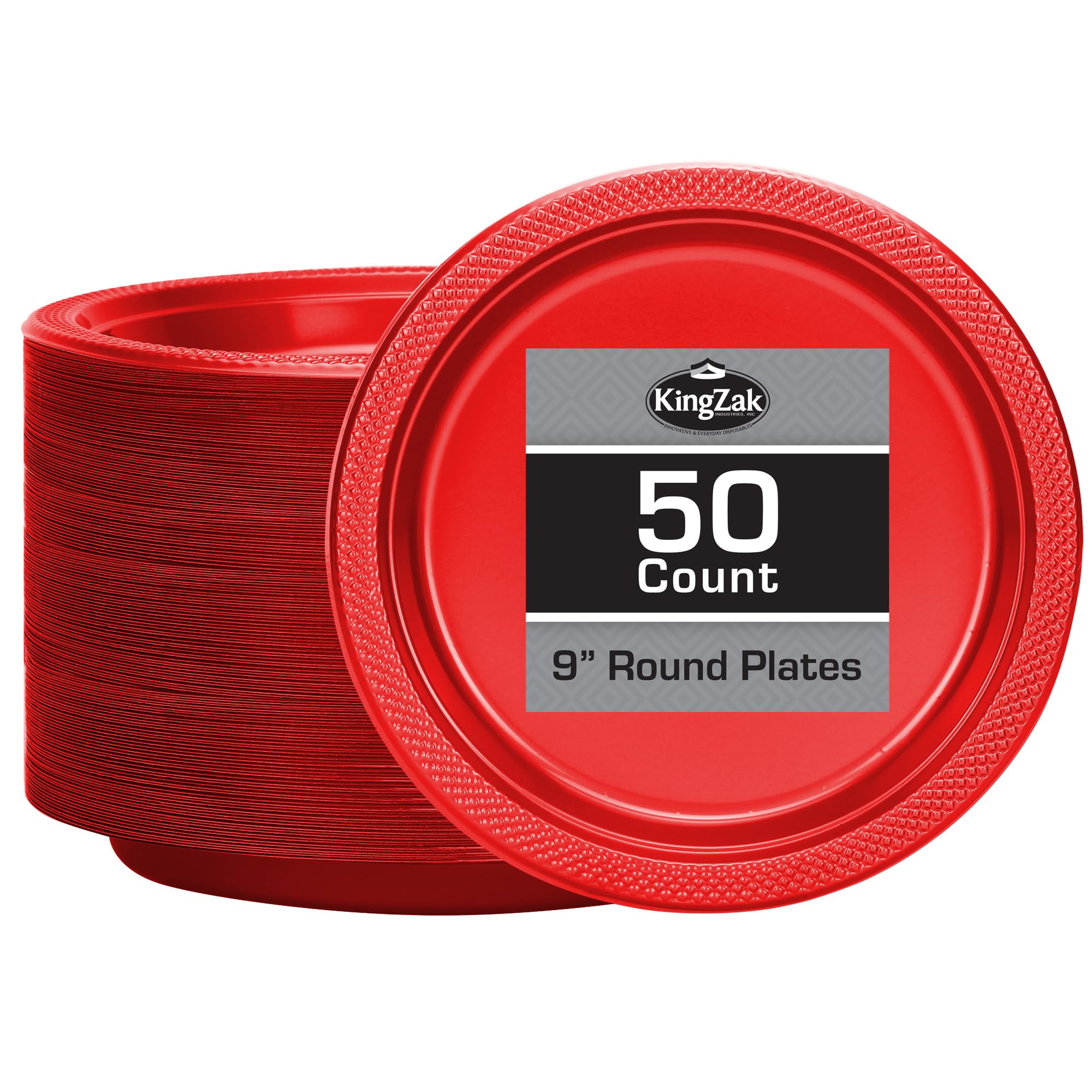 Hanna K. Signature Collection IEF31 Red Plastic Plates, 9‑Inch Round ...