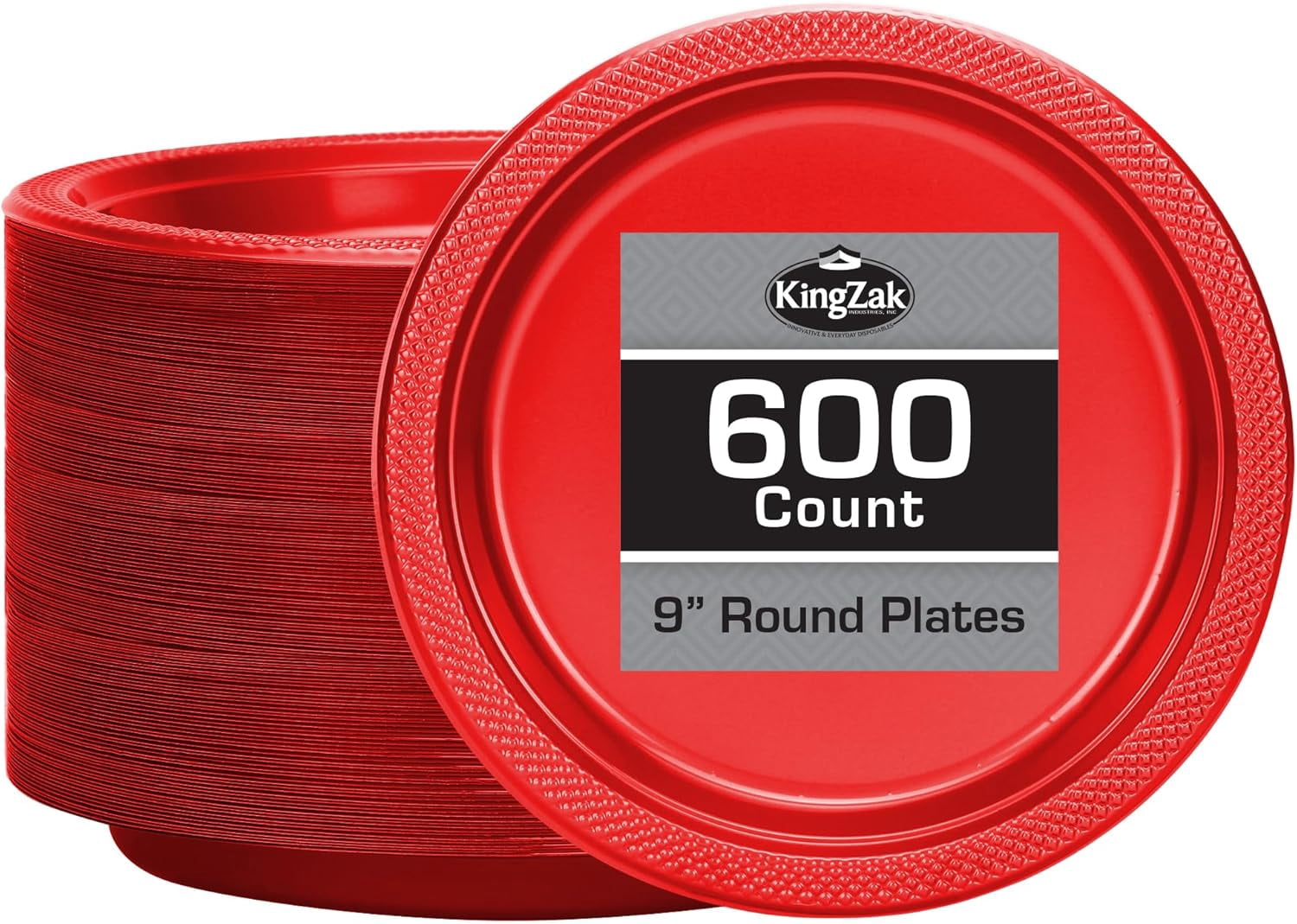 Hanna K. Signature Red Plastic Plates 9 Inch - 600 Count - Plastic ...