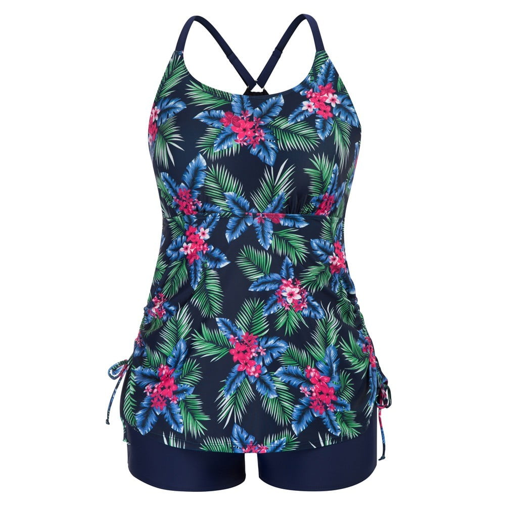 Hanna Nikole Tankini Swimsuits for Women Tummy Control V-neck floral ...