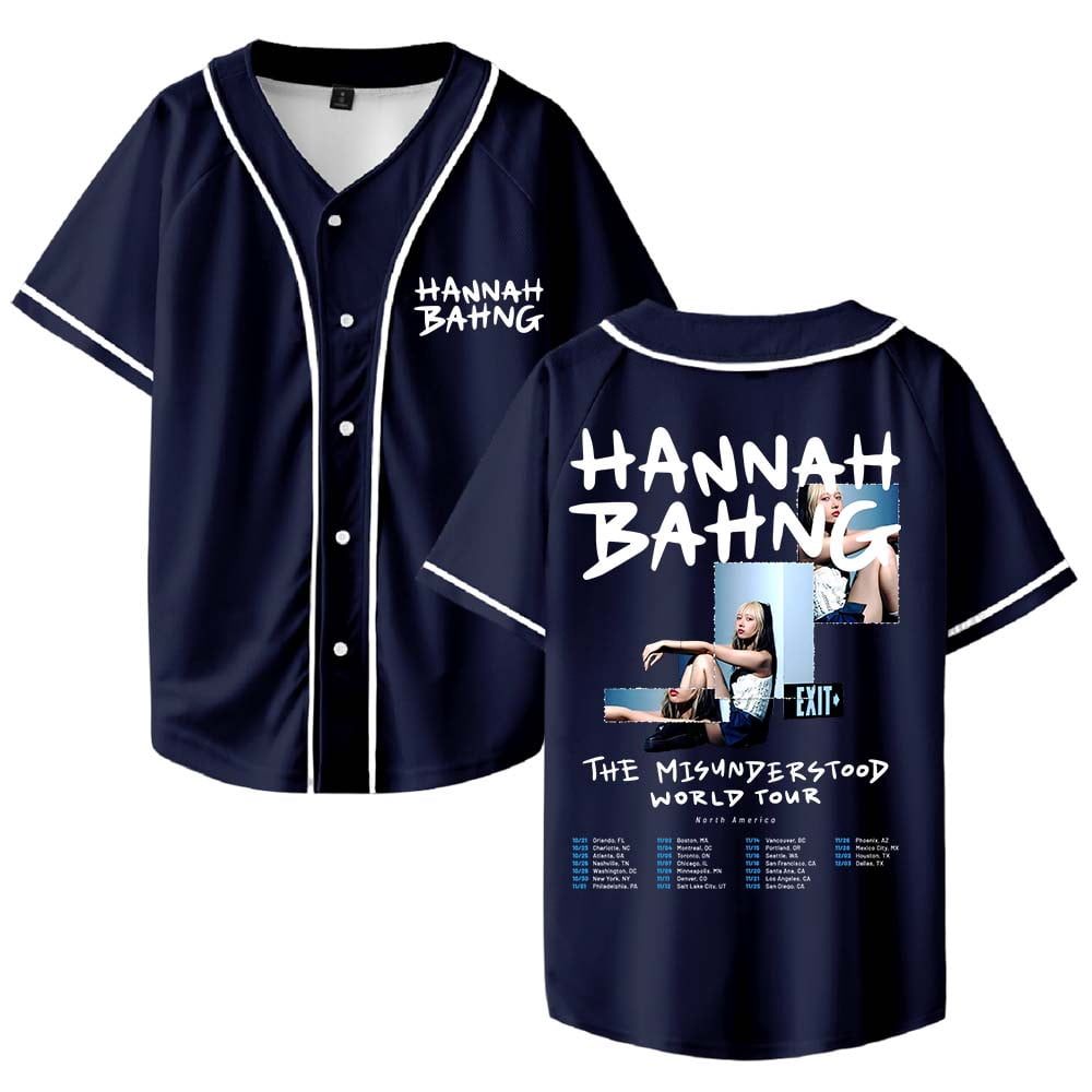 Hannah Bahng The Misunderstood Tour 2025 Baseball Jersey Shirt V-Neck ...