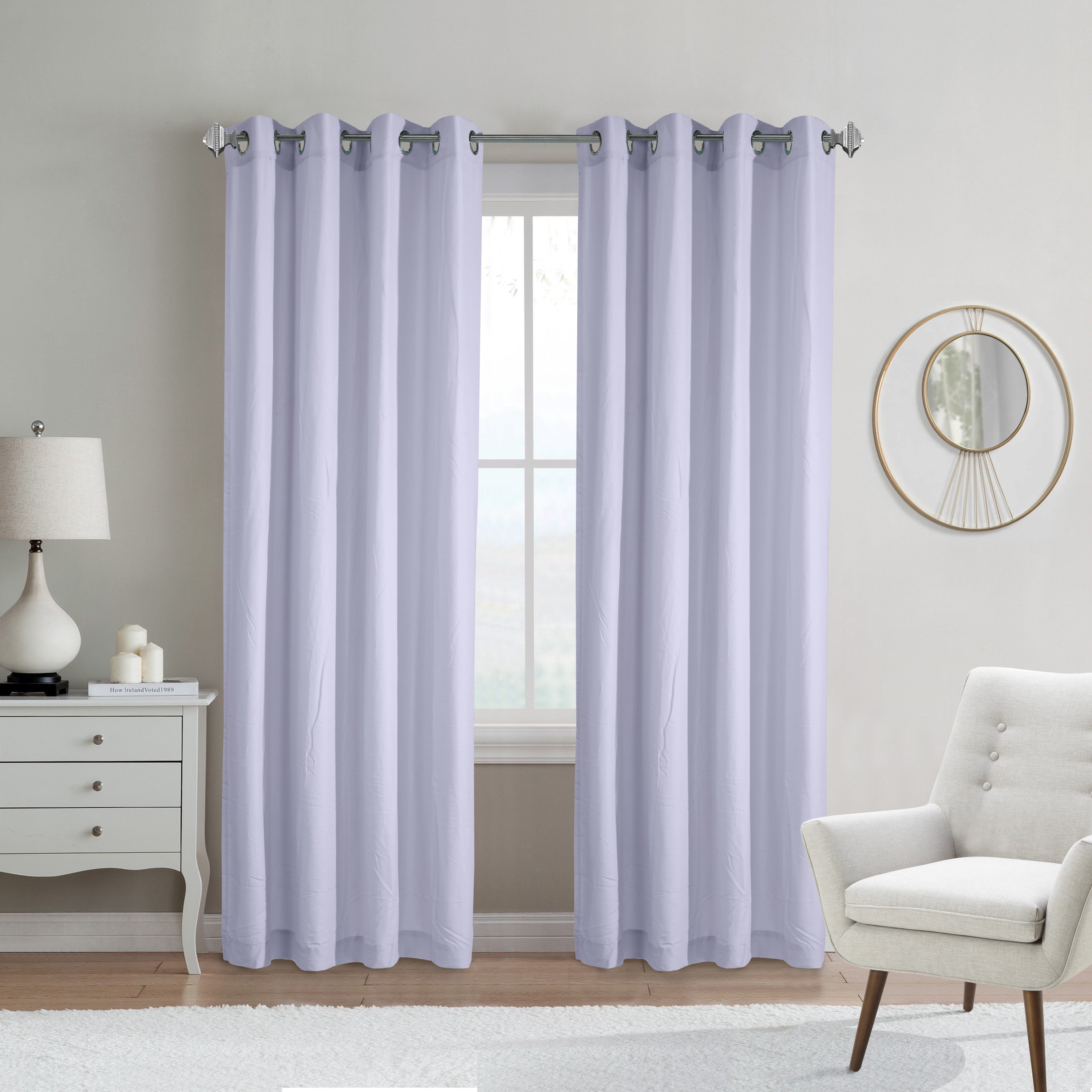 Hannah Crinkle Textured Microfiber Curtain Panel 52" x 63" in Lavender ...