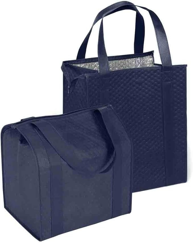 Hannah, Heavy Duty Insulated Smart Shopping Bag, 2 Pack, Navy - Walmart.com