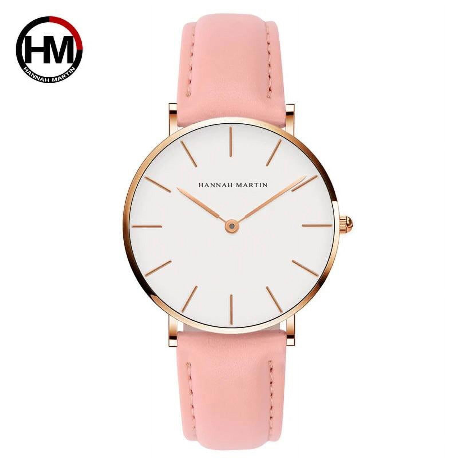 Hannah Martin Brand Simple Leather Women Watch Japanese Movement Quartz ...