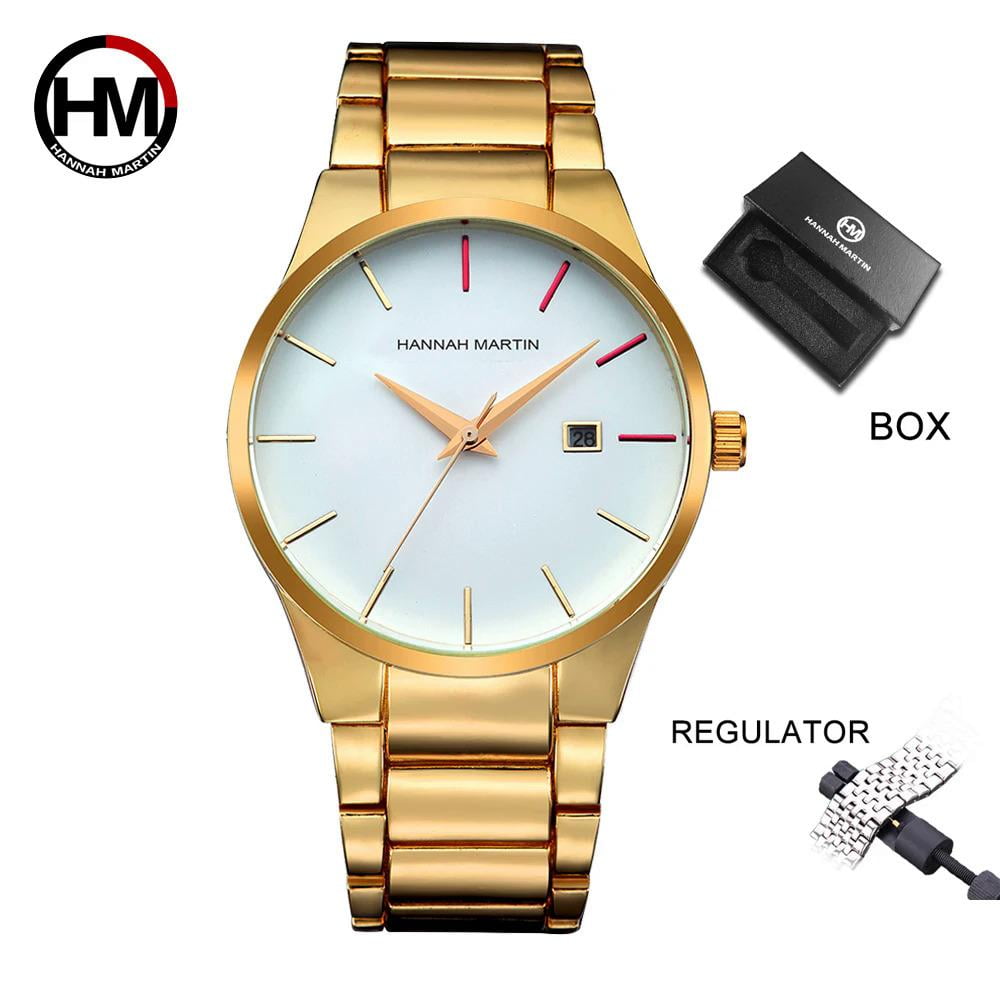 Hannah Martin Men's Watch Classic Design Black Stainless Steel Strap ...