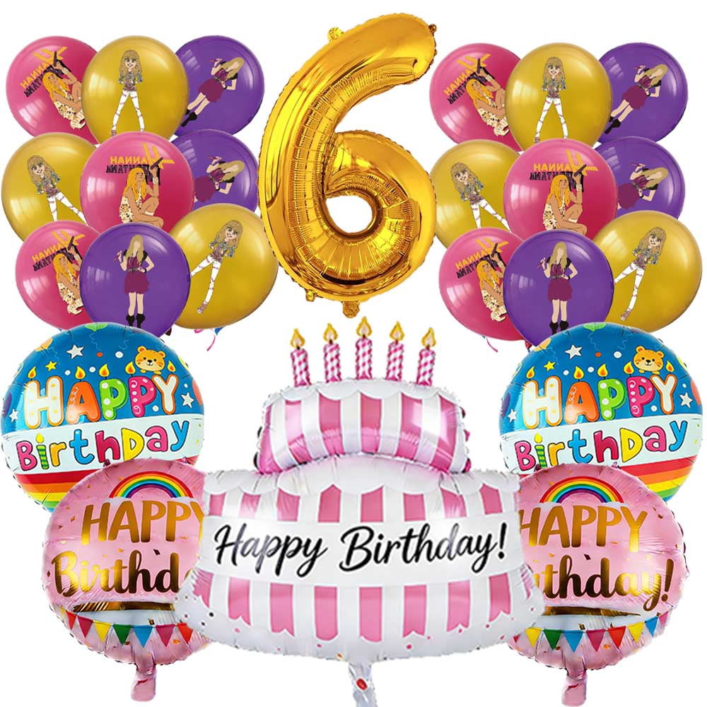 Hannah Montana Balloons Party Supplies 6th Big Number Decorations Decor ...