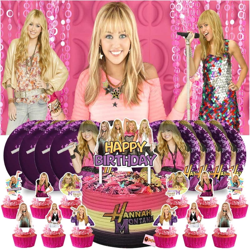 Hannah Montana Plates Birthday Supplies Decorations Decor Backdrop ...