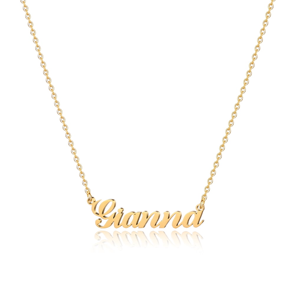 Hannah Name Necklace, 18K Gold Filled Custom Name Necklace Personalized ...