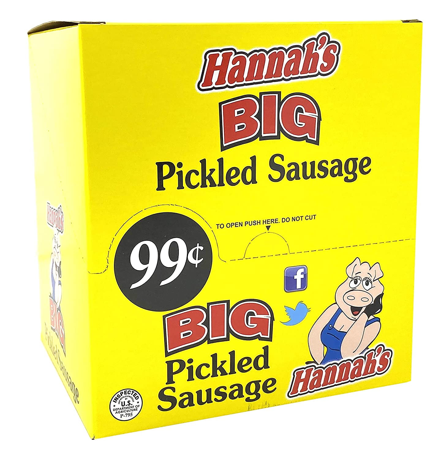 Hannah's, Pickled Sausage, Pack of 20, 1.7 oz sticks - Walmart.com