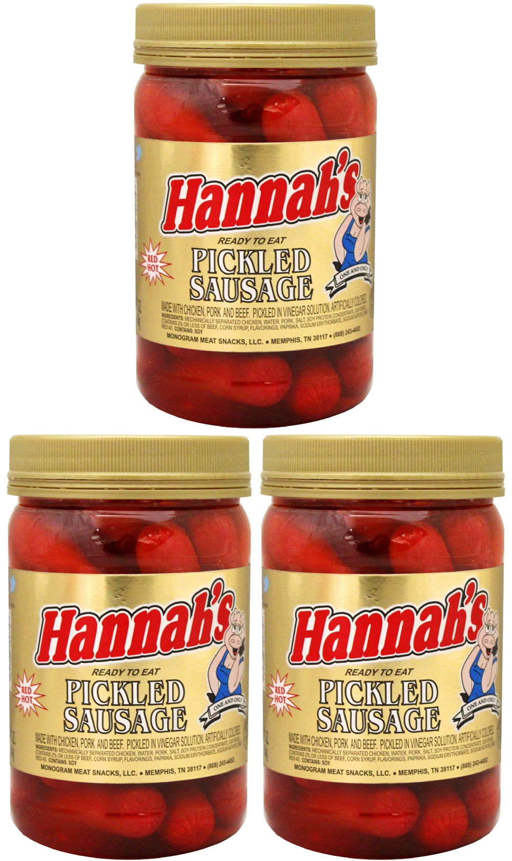 Hannah's Pickled Sausages (With Pork) Quarts - 3 Quarts - Walmart.com