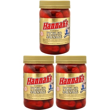 Hannah's Delicious Red Hot Pickled Sausages, Ready to Eat, 32 oz Jar ...
