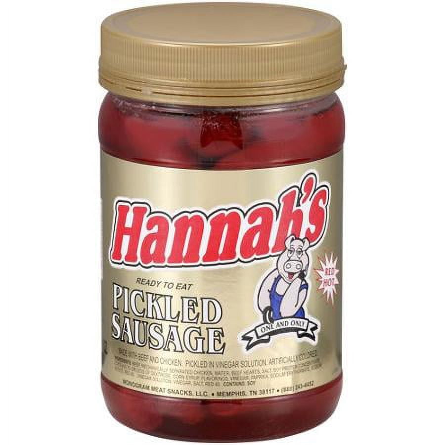 Hannah's Ready To Eat Pickled Sausage 16oz Jar - Walmart.com
