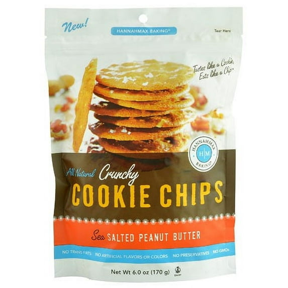 HannahMax Baking Cookie Chips Sea Salted Peanut Butter 6 oz - Walmart.com