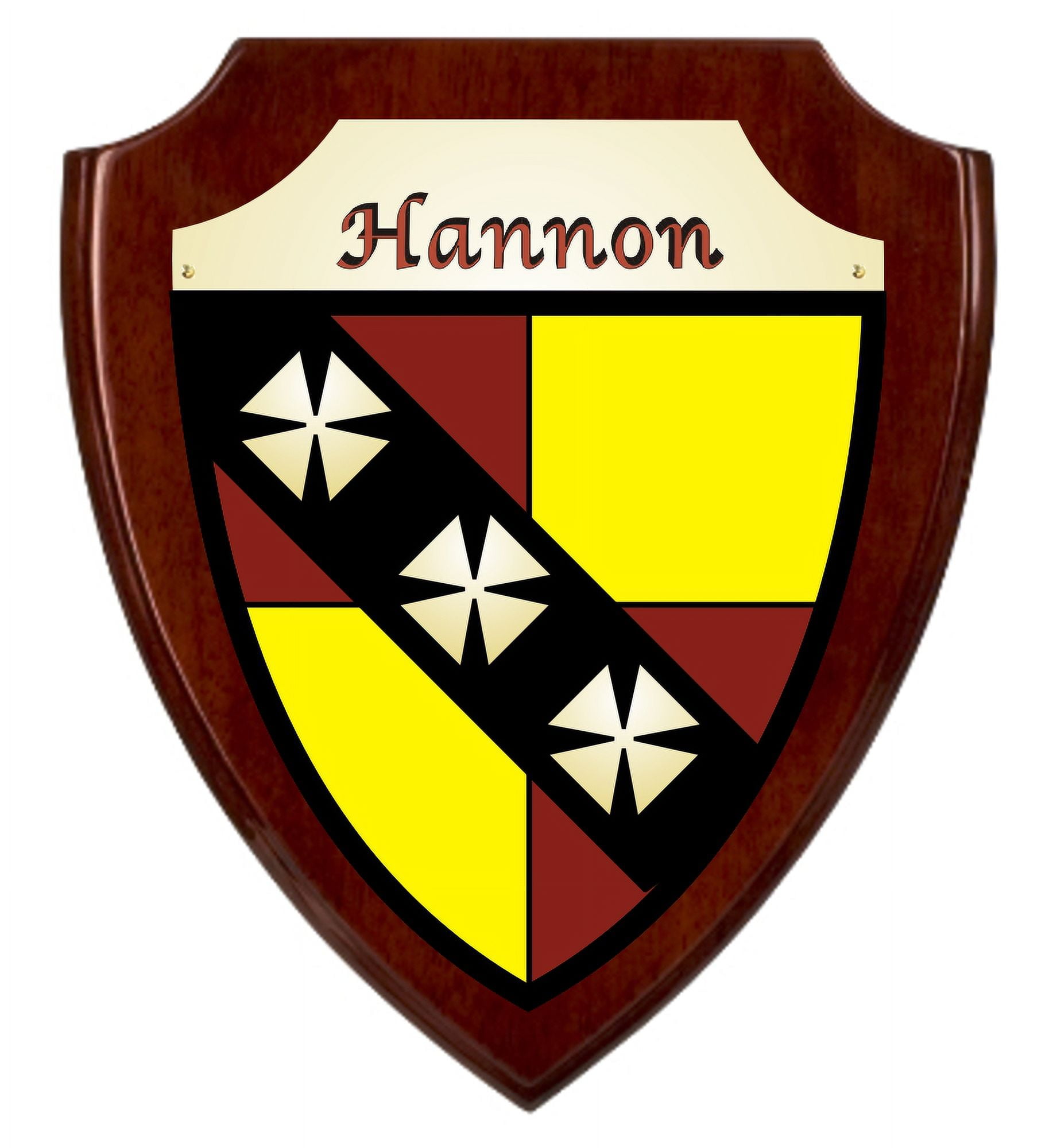 Hannon Irish Coat of Arms Shield Plaque - Rosewood Finish - Walmart.com