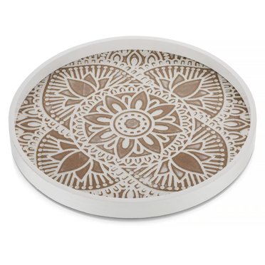 Mainstays 16-inch Blonde Wood Tray, Lightwood Finish, Rectangular Tray ...
