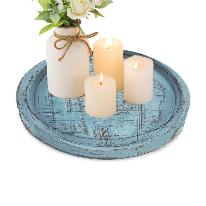 Hanobe Decorative Coastal Wooden Tray Decor - 1PC 11.5" Distressed ...