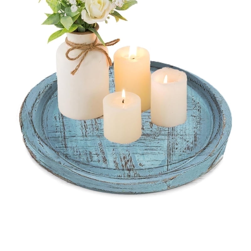 Hanobe Decorative Coastal Wooden Tray Decor - 1PC 11.5" Distressed ...