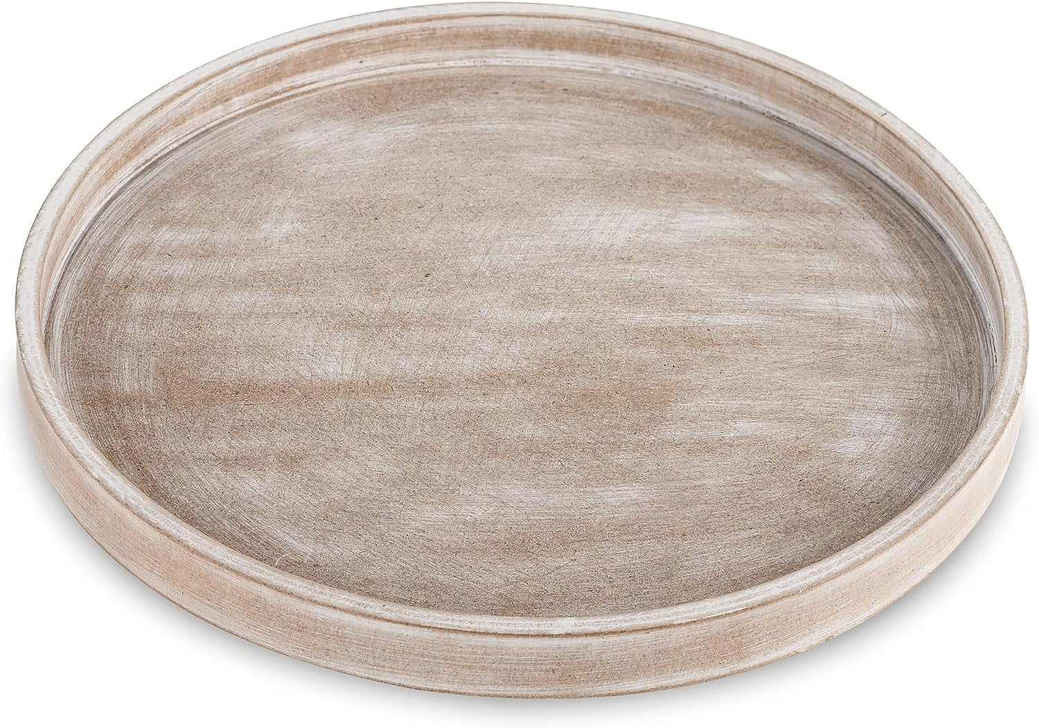 Hanobe Decorative Tray for Coffee Table Décor Round Wood Ottoman Tray ...