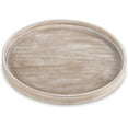"Hanobe 12"" Round Wood Ottoman Tray for Coffee Table, Rustic Home ...