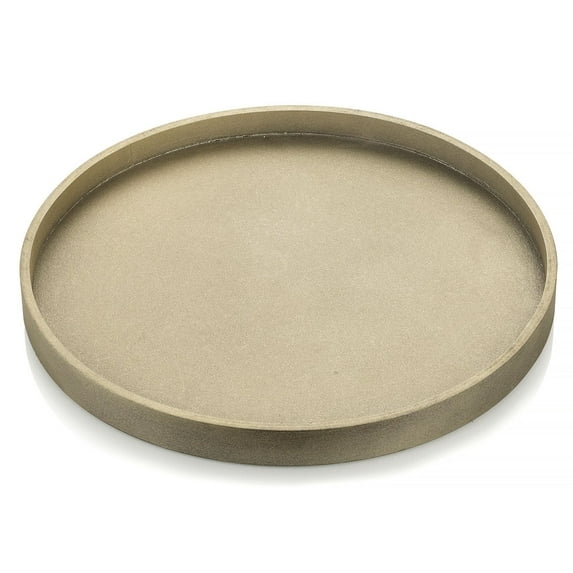 "Hanobe 12"" Champagne Gold Round Wood Ottoman Tray for Modern Home ...