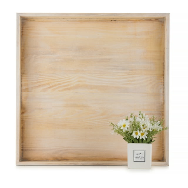 "Hanobe 20"" Extra Large Square Ottoman Tray with Handles, Wooden ...