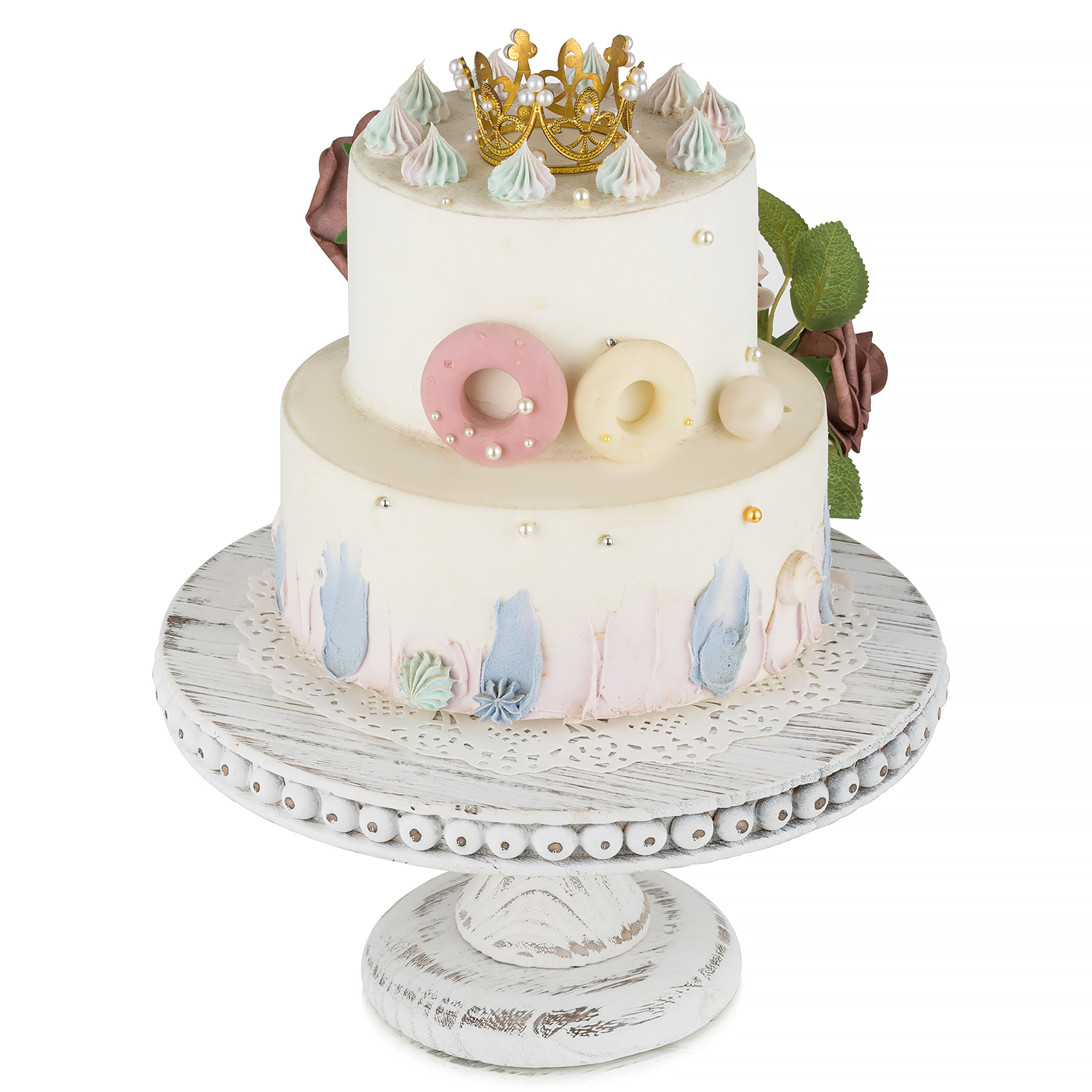 Hanobe Rustic Cake Stand 11.8 Inch Wood Dessert Display Riser Vintage ...