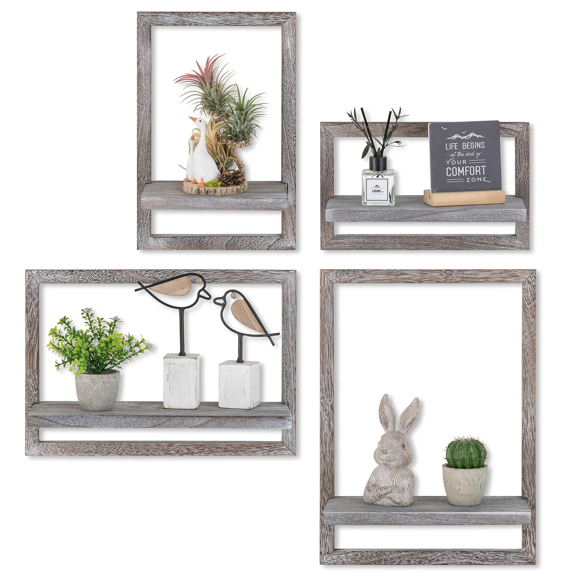 Hanobe Rustic Floating Shelves for Wall - Wood Wall Shelves for ...