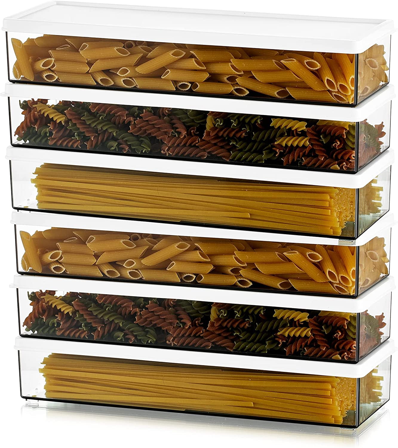 Hanobe 6pcs Airtight Spaghetti Pasta Storage Container Set, Food-Grade ...