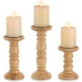 Hanobe Wood Candle Holders for PIllar Candles Farmhouse Brown ...