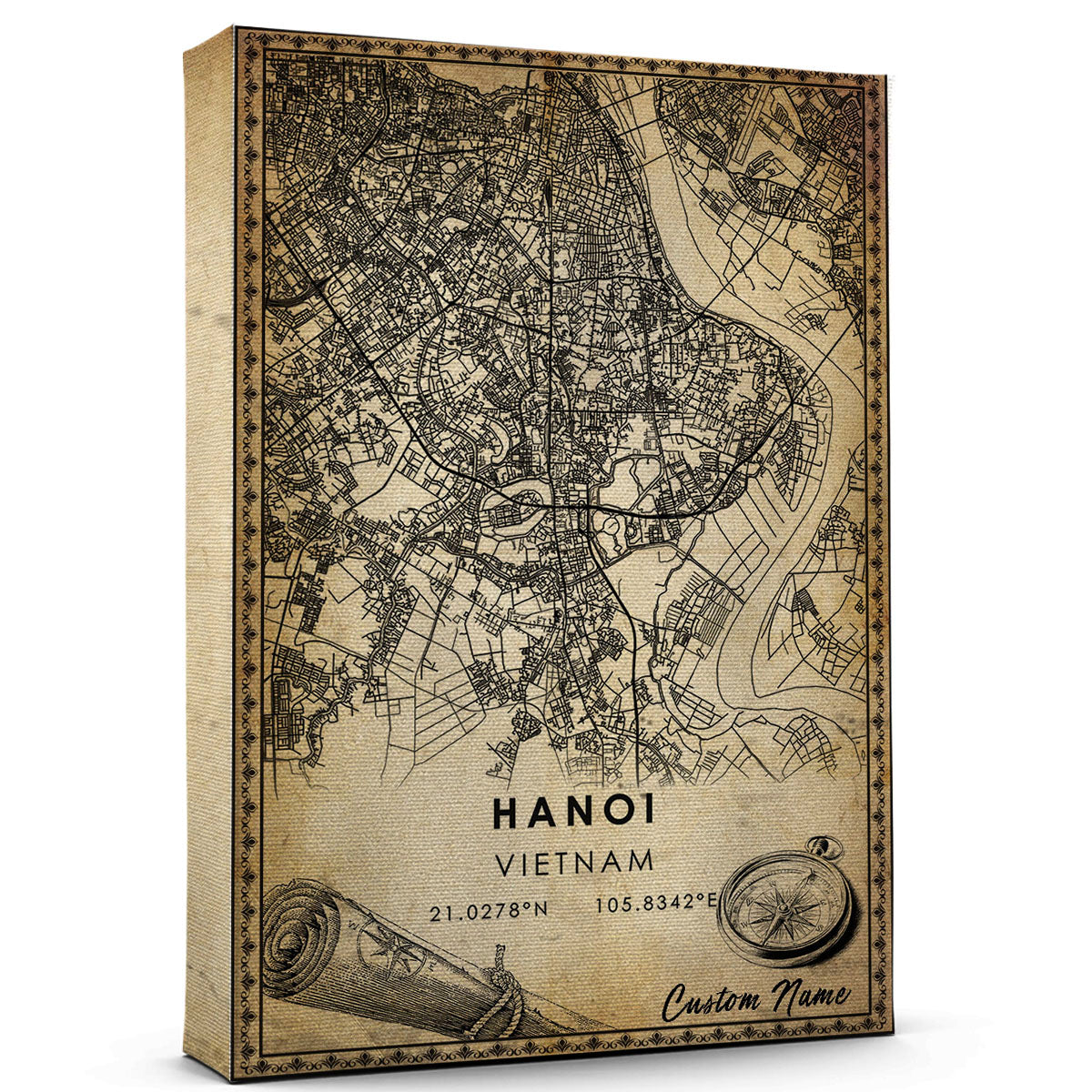 Hanoi Map Poster, Vietnam Map Art Poster, Canvas, Hanoi Map City ...