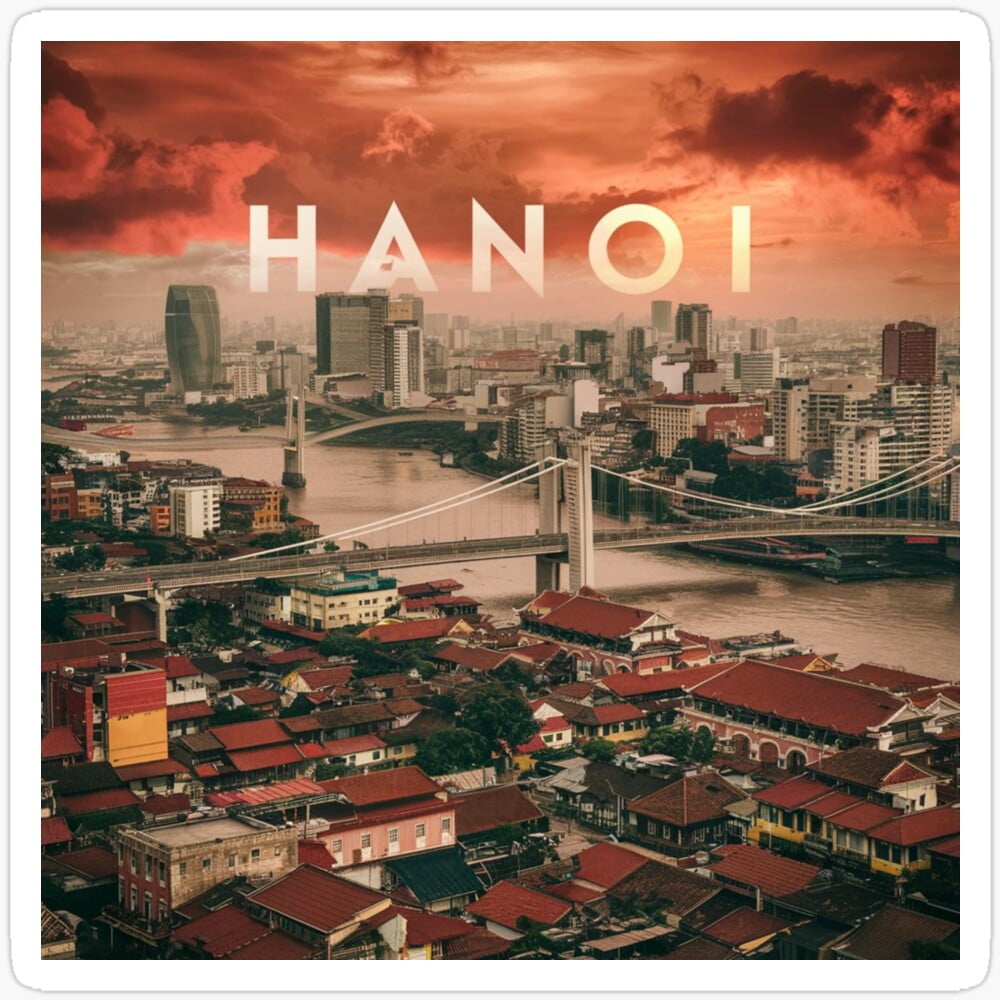Hanoi,Vietnam Sticker Phone Decal Water Bottle Stickers Car Decals ...