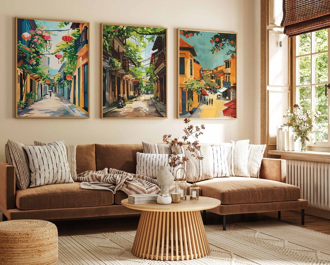Hanoi Vietnamese Asia Southeast Asian Wall Art Set 3 - Walmart.com