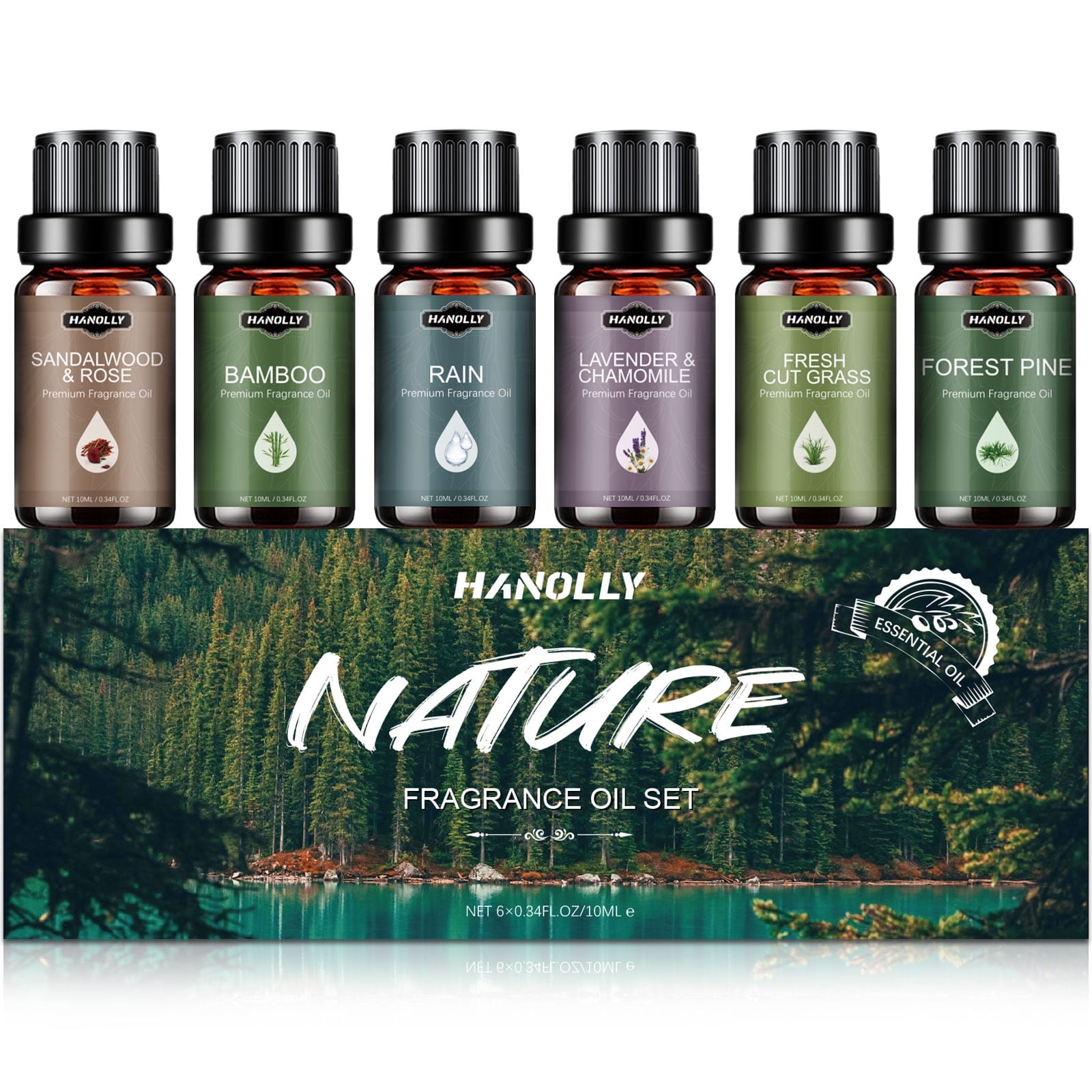 Hanolly 6x10ML Nature Scents Essential Oil Gift Set - Aromatherapy ...