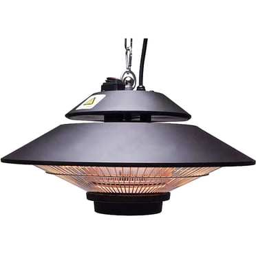 Hanover 18'' Electric Halogen Infrared Heat Lamp with Mounting Bracket ...
