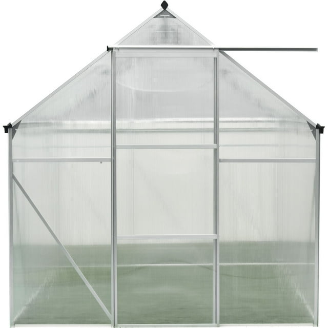 Hanover 4-Ft. x 6-Ft. Polycarbonate Walk-In Greenhouse w/Aluminum Frame ...