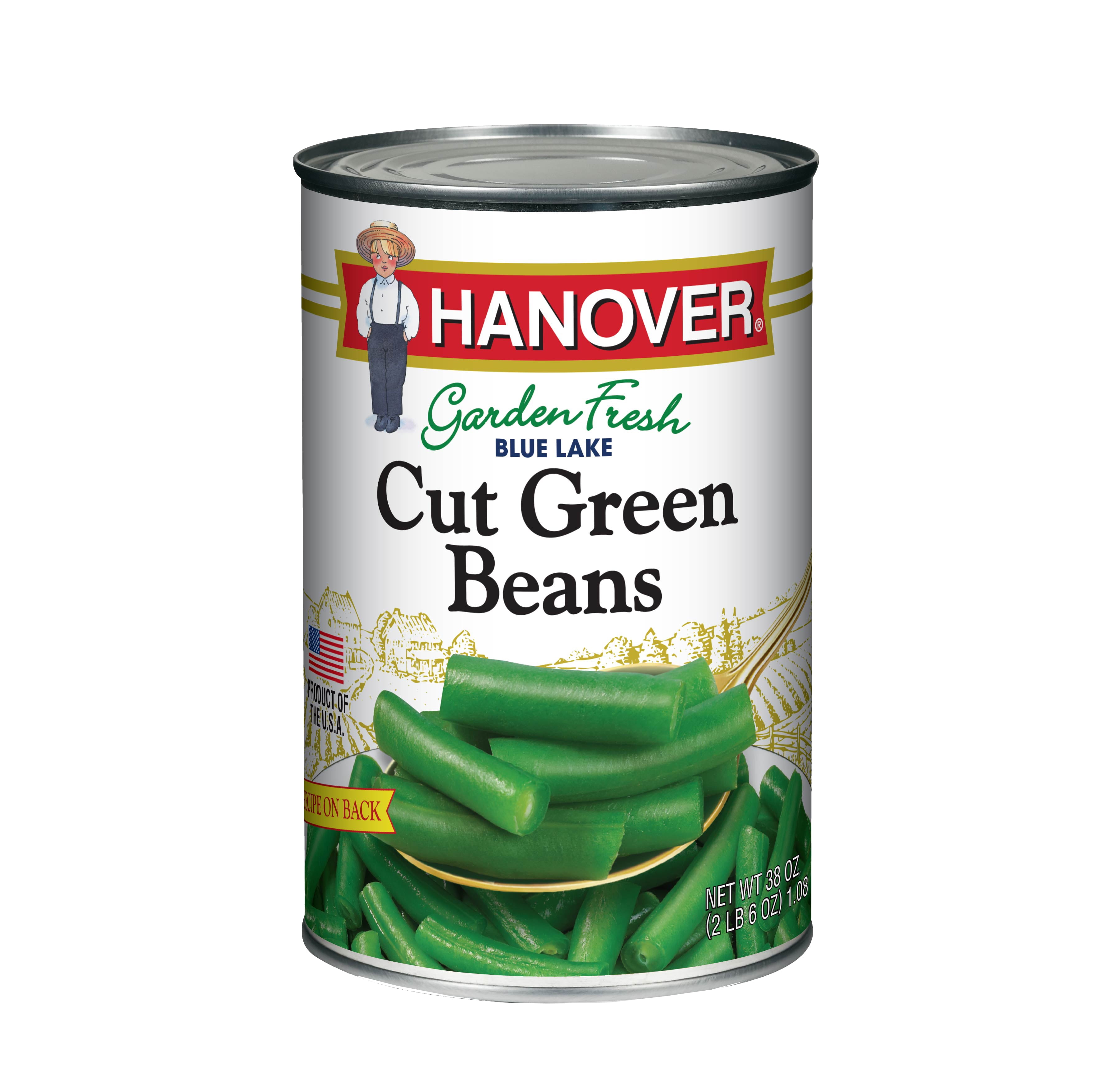 Hanover Blue Lake Green Beans 38oz Can, Cut, Ready to Heat and Serve ...