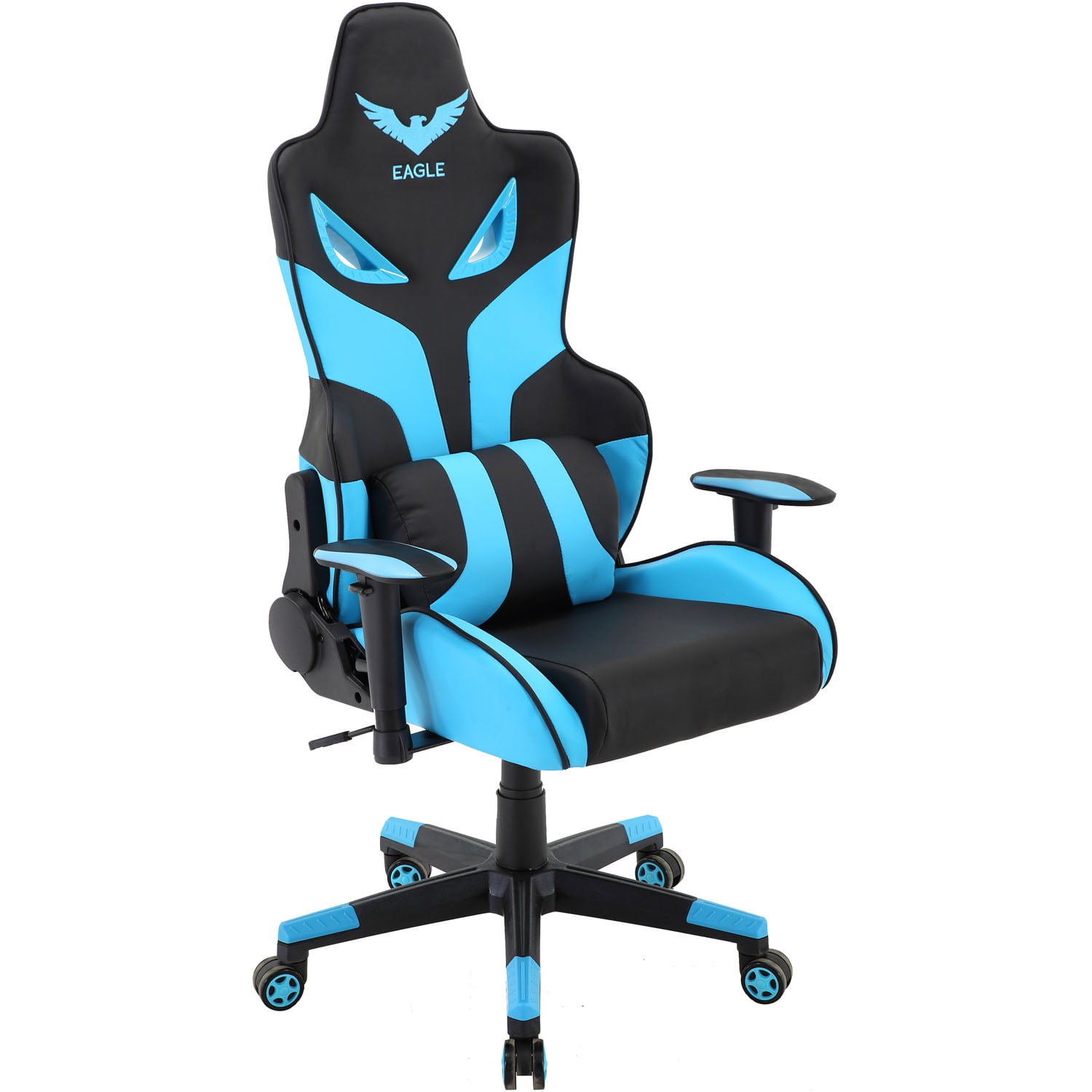 Hanover Commando Ergonomic Gaming Chair in Black and Electric Blue with ...