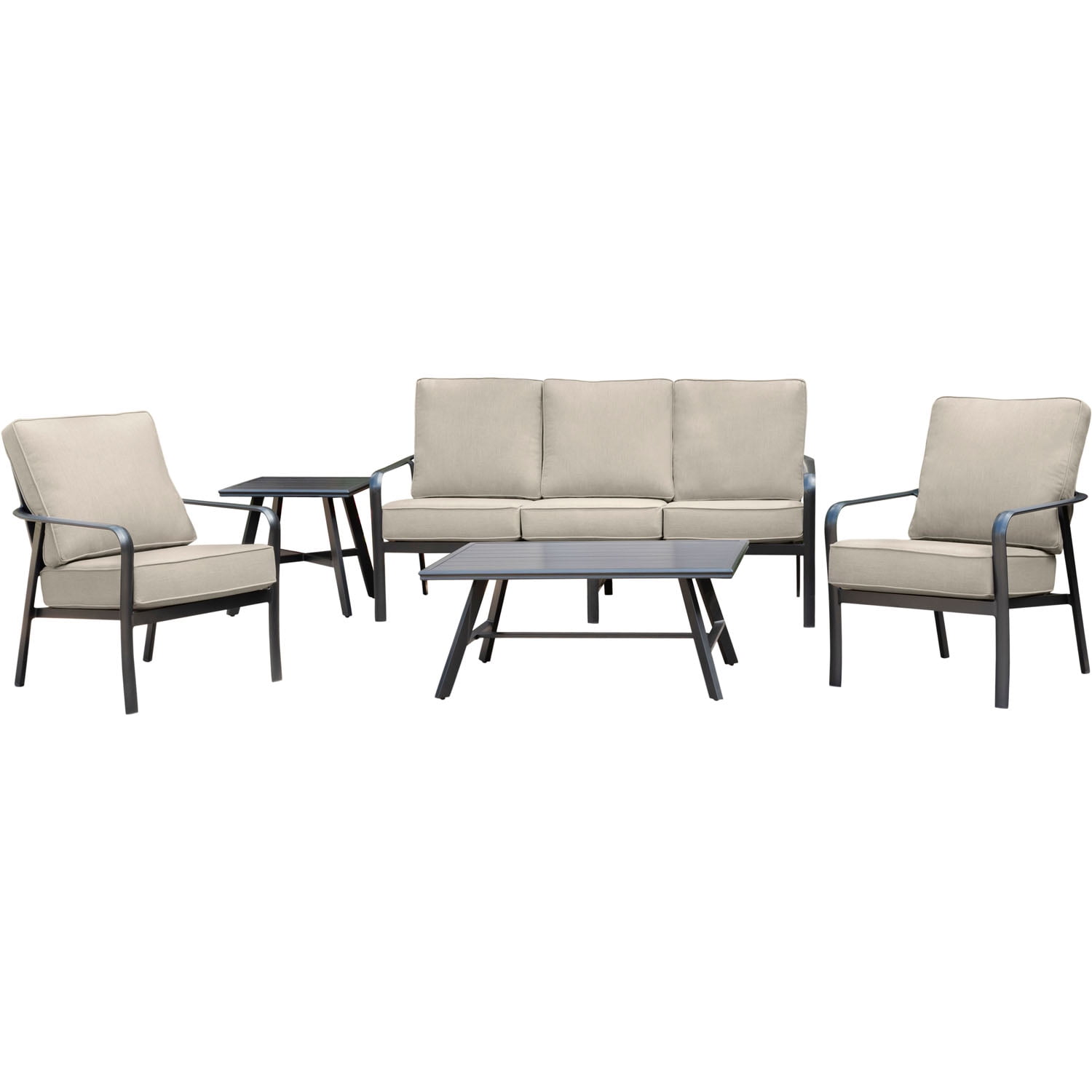 Hanover Cortino 5-Piece Commercial-Grade Patio Seating Set with 2 ...