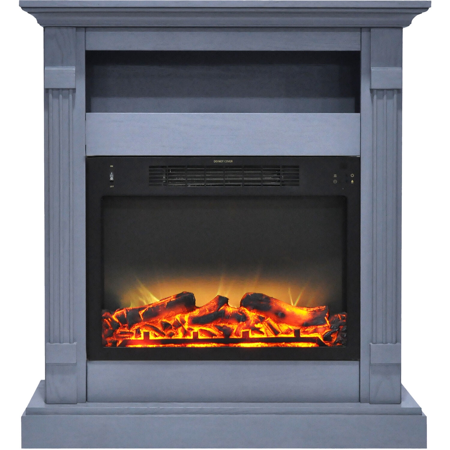 Hanover Drexel 34-Inch Electric Fireplace Heater with Deep Log Display ...