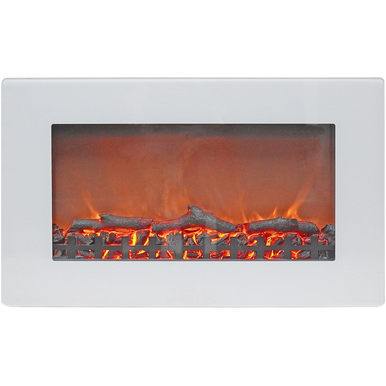 Hanover Fireside 30 In. Wall-Mount Electric Fireplace with White Flat ...